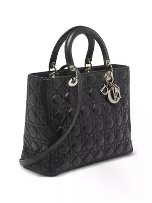 Dior Lady Cannage Tote Bag - Black