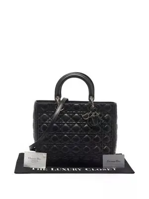 Dior Lady Cannage Tote Bag - Black