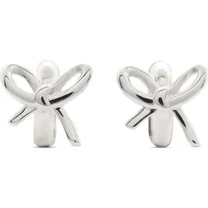 Kate Spade New York Bow Huggie Hoop Earrings - Silver