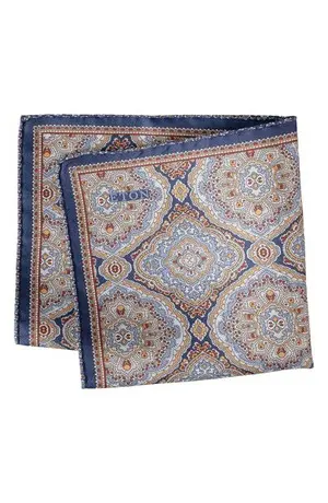 Eton Two Face Silk Pocket Square - Navy