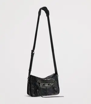 Balenciaga Crinkled Calfskin Le City Messenger Bag - Black