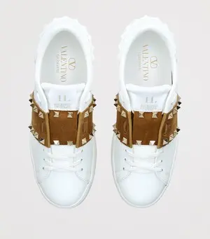 Valentino Garavani Leather Open Rockstud Sneakers