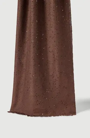 Brunello Cucinelli Cashmere And Silk Diamond Yarn Scarf - Brown
