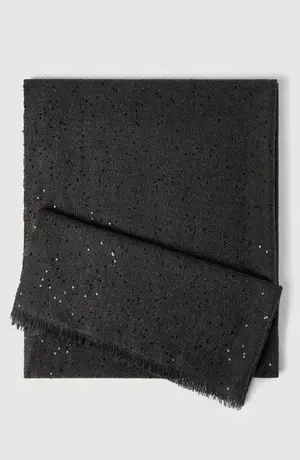 Brunello Cucinelli Cashmere And Silk Diamond Yarn Scarf - Lignite
