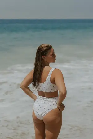 Geode Swimwear Eleanor High Waisted Bikini Bottoms - White