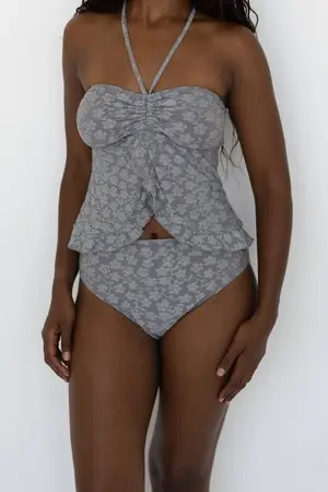 Geode Swimwear Sierra High Waisted Bottoms - Blue