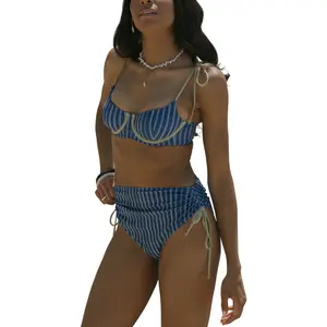 GEODE SWIMWEAR Harbor Bikini Top - Blue