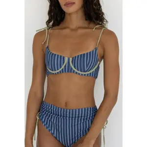 Geode Swimwear Harbor Bikini Top - Blue