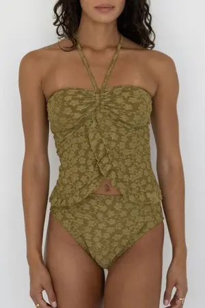 Geode Swimwear June Bodysuit Floral Print One-piece With Built-in Shorts - Pink