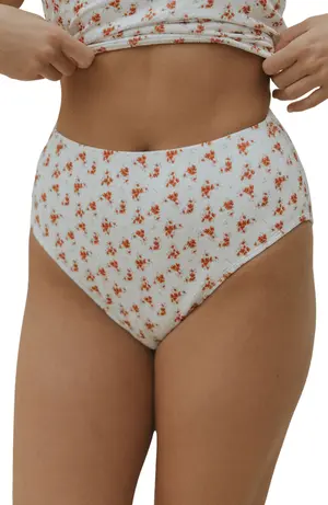 GEODE SWIMWEAR Rosie High Waisted Bottoms - Red