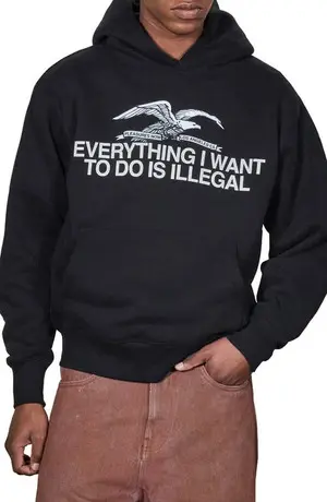 PLEASURES Illegal Graphic Hoodie - Black