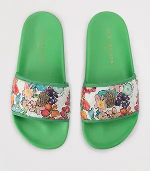 Kurt Geiger Meena Eagle Slides With Floral Motif