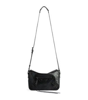 Balenciaga Crinkled Calfskin Le City Messenger Bag - Black
