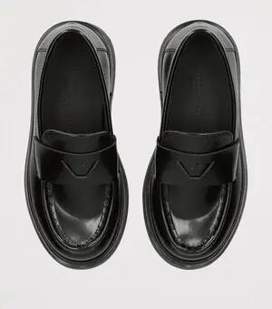 Giorgio Armani Patent Leather Loafers With Embossed Logo