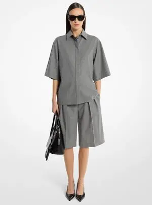 Michael Kors Stretch Wool Camp Shirt