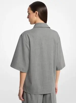 Michael Kors Stretch Wool Camp Shirt