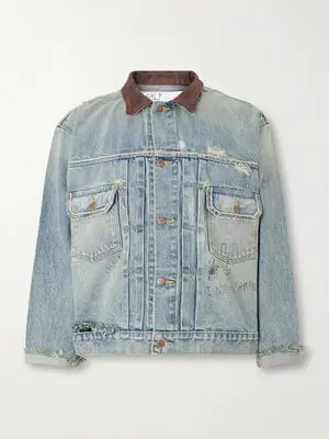 PALY HOLLYWOOD Buffalo 66' Distressed Denim Jacket - Blue