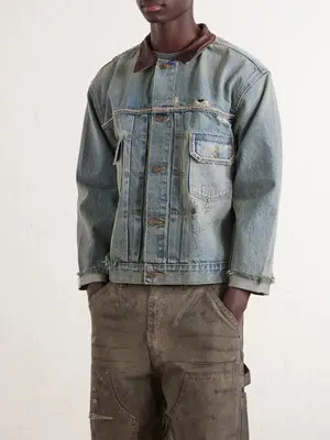 PALY HOLLYWOOD Buffalo 66' Distressed Denim Jacket - Blue