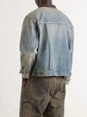 PALY HOLLYWOOD Buffalo 66' Distressed Denim Jacket - Blue