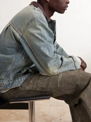 PALY HOLLYWOOD Buffalo 66' Distressed Denim Jacket - Blue