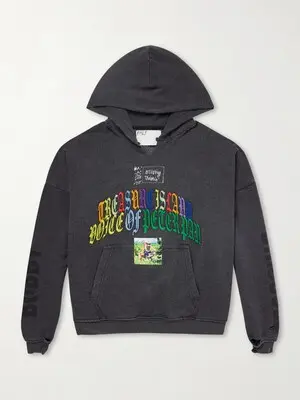 PALY HOLLYWOOD Bobby Driscoll Embroidered Jersey Hoodie - Gray