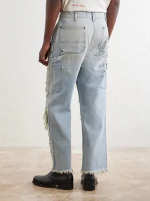 PALY HOLLYWOOD Straight-leg Distressed Studded Jeans