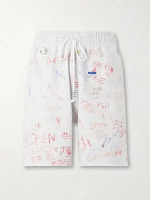 PALY HOLLYWOOD Joshua Tree Printed Cotton-jersey Shorts - Gray