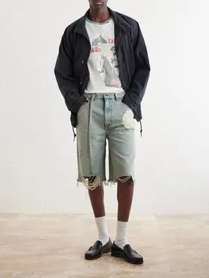 PALY HOLLYWOOD Good Good Times Distressed Denim Shorts