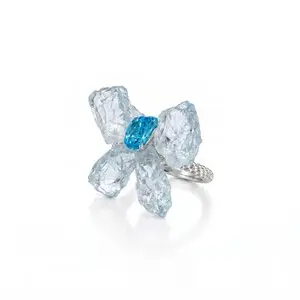 ORMIRO Psyche Aquamarine & Apatite Butterfly Ring