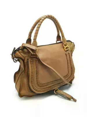 Chloé Marcie Leather Shoulder Bag - Neutrals
