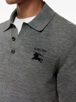 Burberry Long-sleeve Knight Wool Polo Shirt