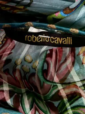 Roberto Cavalli Silk Floral Print Top