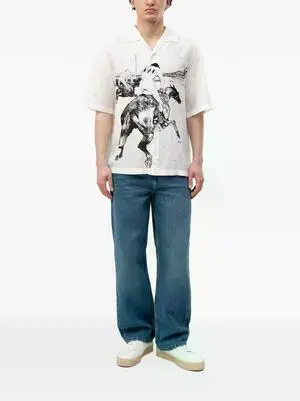 Hugo Graphic-print Camp-collar Shirt