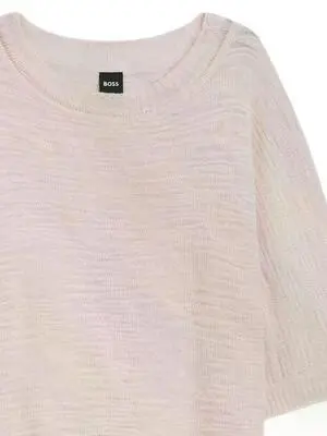 BOSS Textured Knit Scoop Neck Jumper