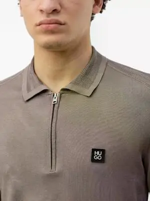 Hugo Quarter-zip Logo-patch Polo