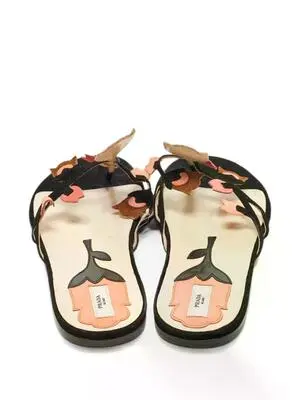 Prada Floral Appliqué Sandals