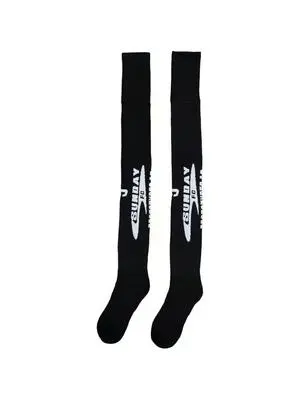 PROTOTYPES Logo-print Over-the-knee Socks