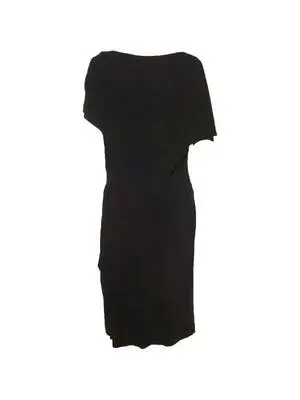 Escada Draped Jersey Midi Dress - Black