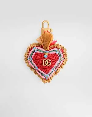 Dolce & Gabbana Keyring With Raffia Charm - Multicolor