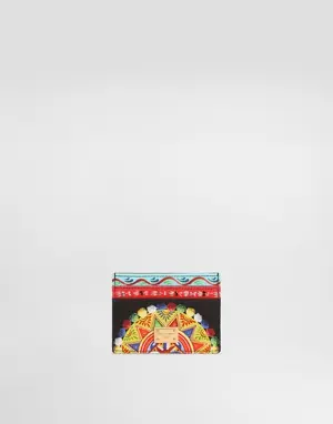 Dolce & Gabbana Carretto-print Canvas Card Holder