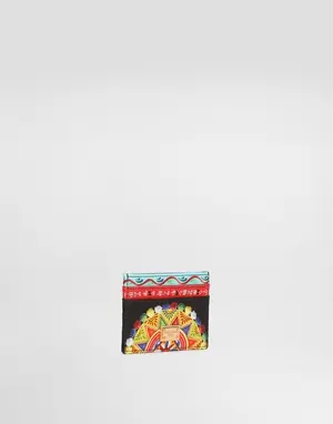 Dolce & Gabbana Carretto-print Canvas Card Holder
