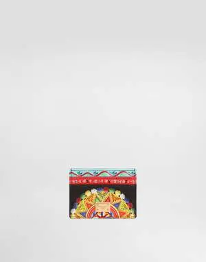 Dolce & Gabbana Carretto-print Canvas Card Holder - Multicolor