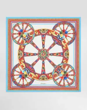 Dolce & Gabbana 90x90 Carretto-print Silk Twill Scarf - Multicolor