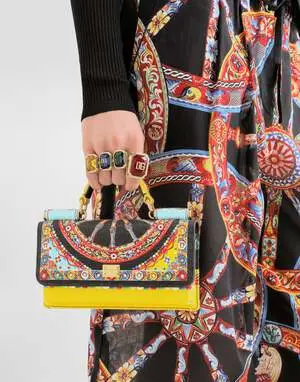 Dolce & Gabbana Carretto-print Canvas Phone Bag