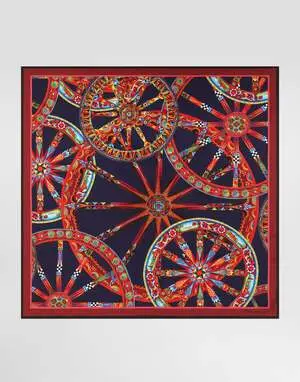 Dolce & Gabbana 90x90 Carretto-print Silk Twill Scarf - Multicolor