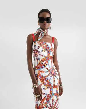 Dolce & Gabbana Carretto-print Charmeuse Dress