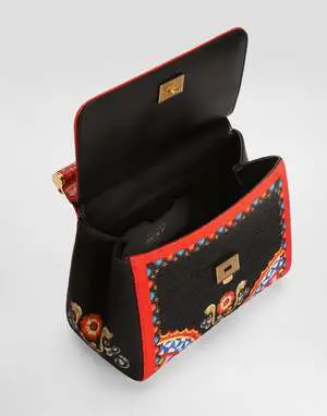 Dolce & Gabbana Small Carretto-print Sicily Handbag