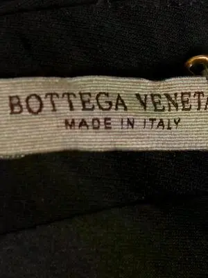 Bottega Veneta Crepe Mini Dress With Leather Appliqu