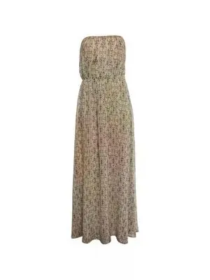 Elisabetta Franchi Abstract Print Strapless Maxi Dress - Neutrals