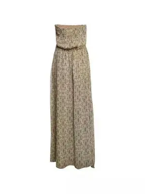 Elisabetta Franchi Abstract Print Strapless Maxi Dress